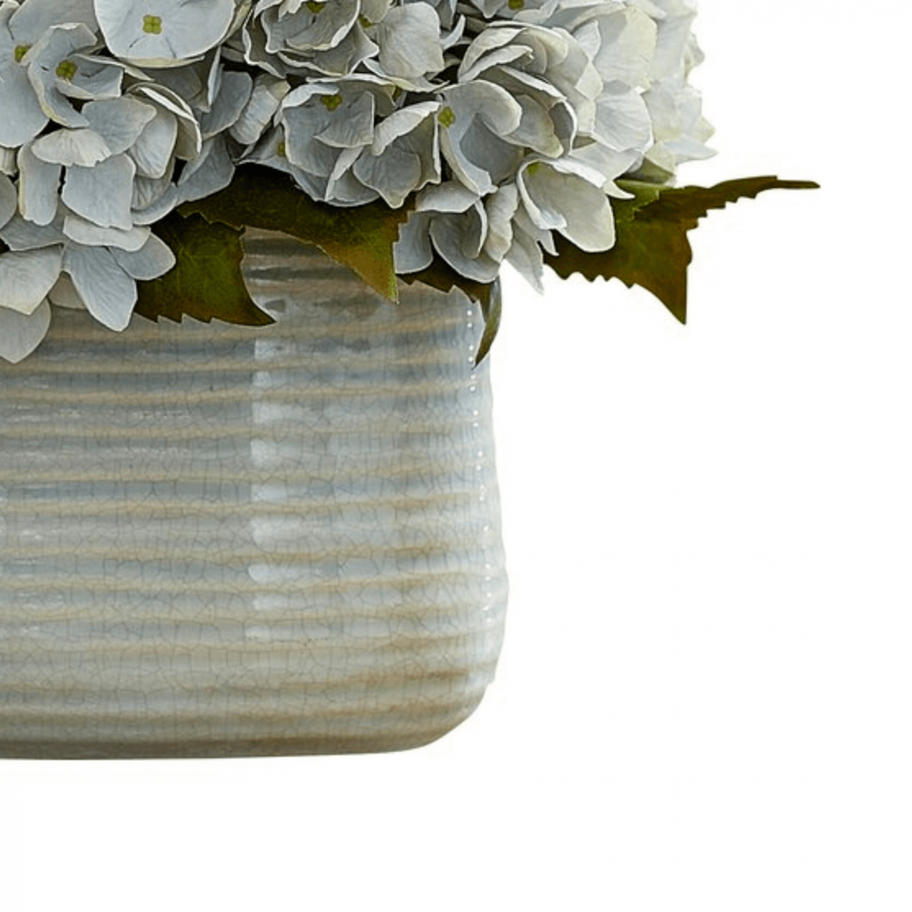 Seafoam Hydrangea In a Blue Ceramic Vase – Creative Displays and ...